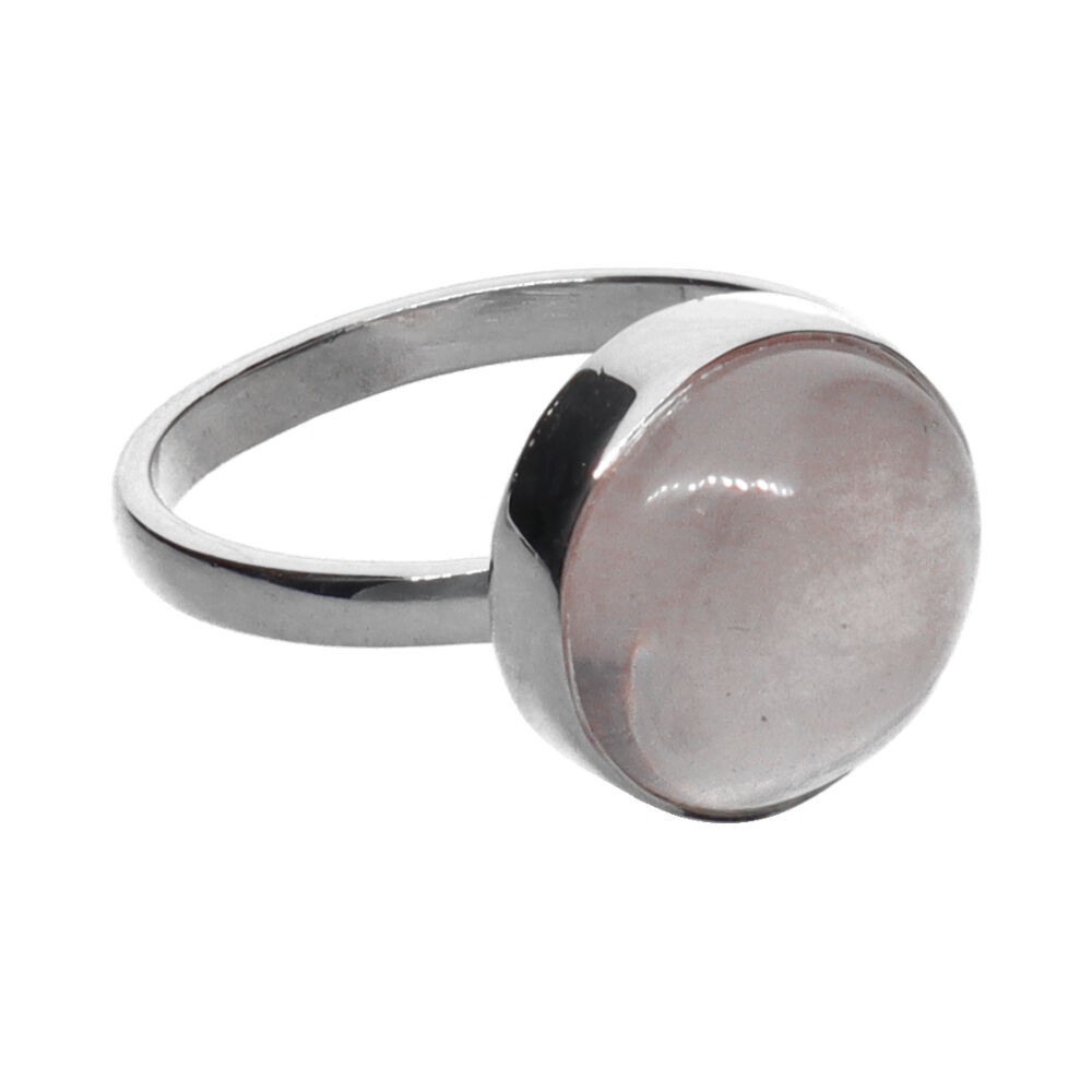 bague Cercle de quartz rose moyen en argent sterling 925