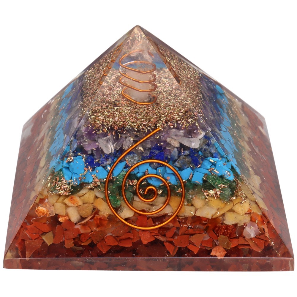 Resin Chakra Pyramid with Spiral 7x7cm