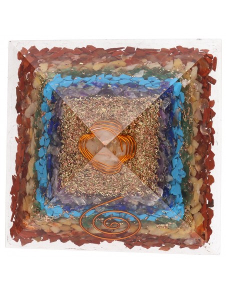 Resin Chakra Pyramid with Spiral 7x7cm