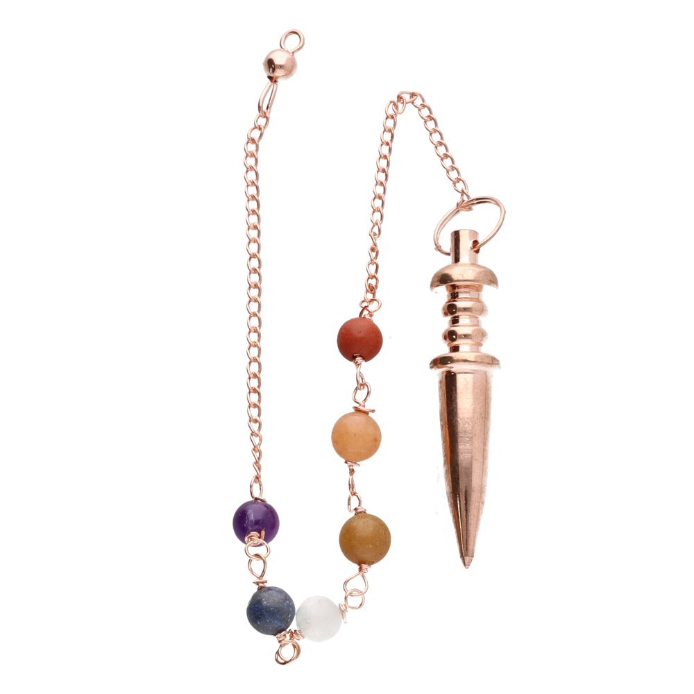 Conical Copper Pendulum with Chakras (PEND210)